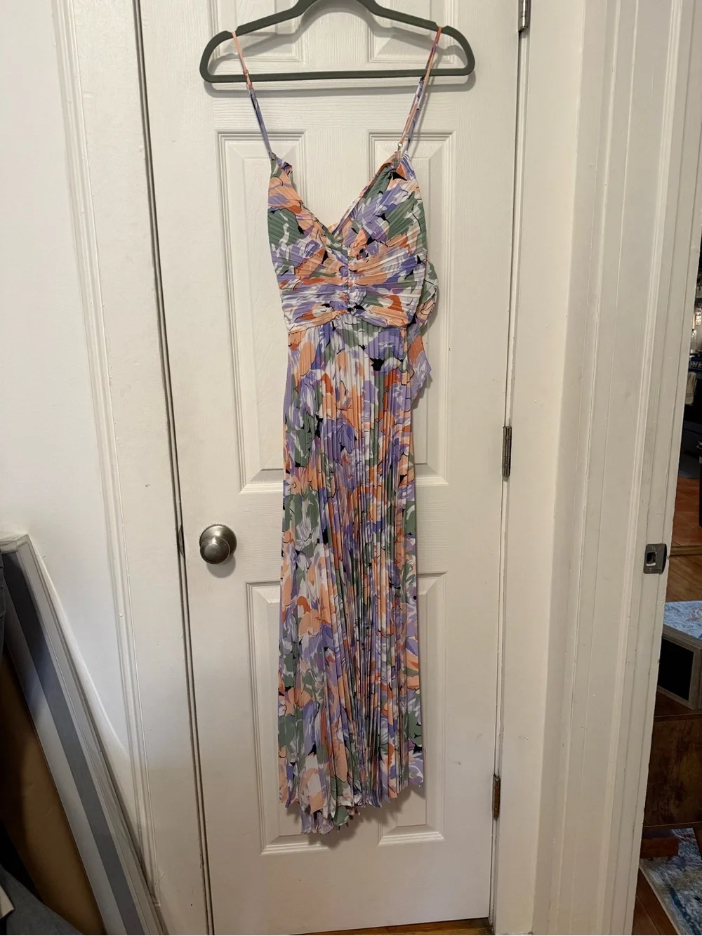 Astr | Dresses | Astr The Label Pastel Floral Pleated Midi Dress With ...